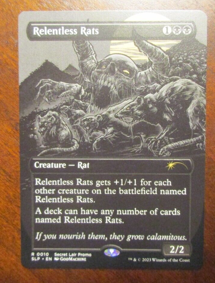 Magic The Gathering Secret Lair Borderless Promo RELENTLESS RATS 0010 ...