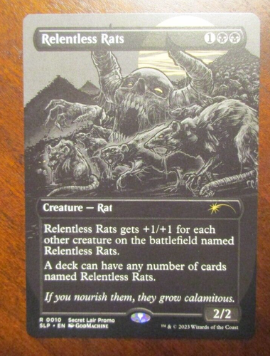Magic The Gathering Secret Lair Borderless Promo RELENTLESS RATS 0010 ...