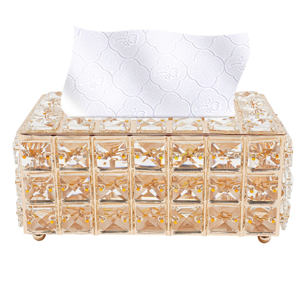 Rhinestone Tissue Box Cover Crystal Napkin Holder Case for Hotel Car ...