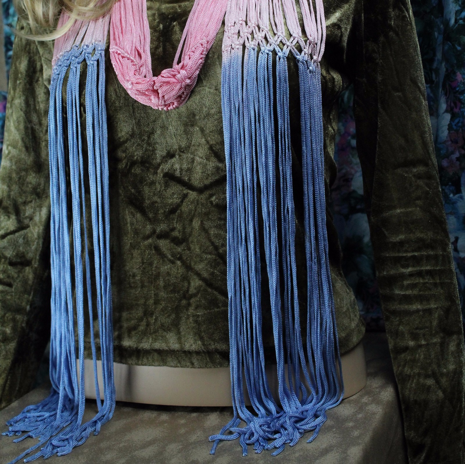 Pretty Pastel Thin Silky Ombre Rope Fringe Necklace Scarf (2 Colors ...