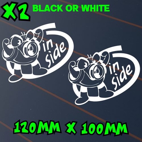 Turbo Inside X2 Sticker Car Decal Window Drift JDM Boost Intel Garrett ...