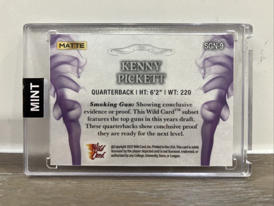 Kenny Pickett GOLD /10 2022 Wild Card SP Exclusive Matte Smoking Guns ...