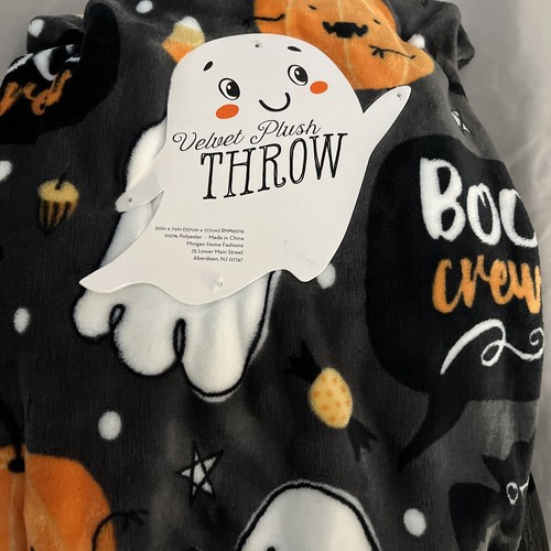 HALLOWEEN THROW CUTE MONSTERS “ BOO CREW”. GHOSTS, PUMPKINS, BATS 50 ...