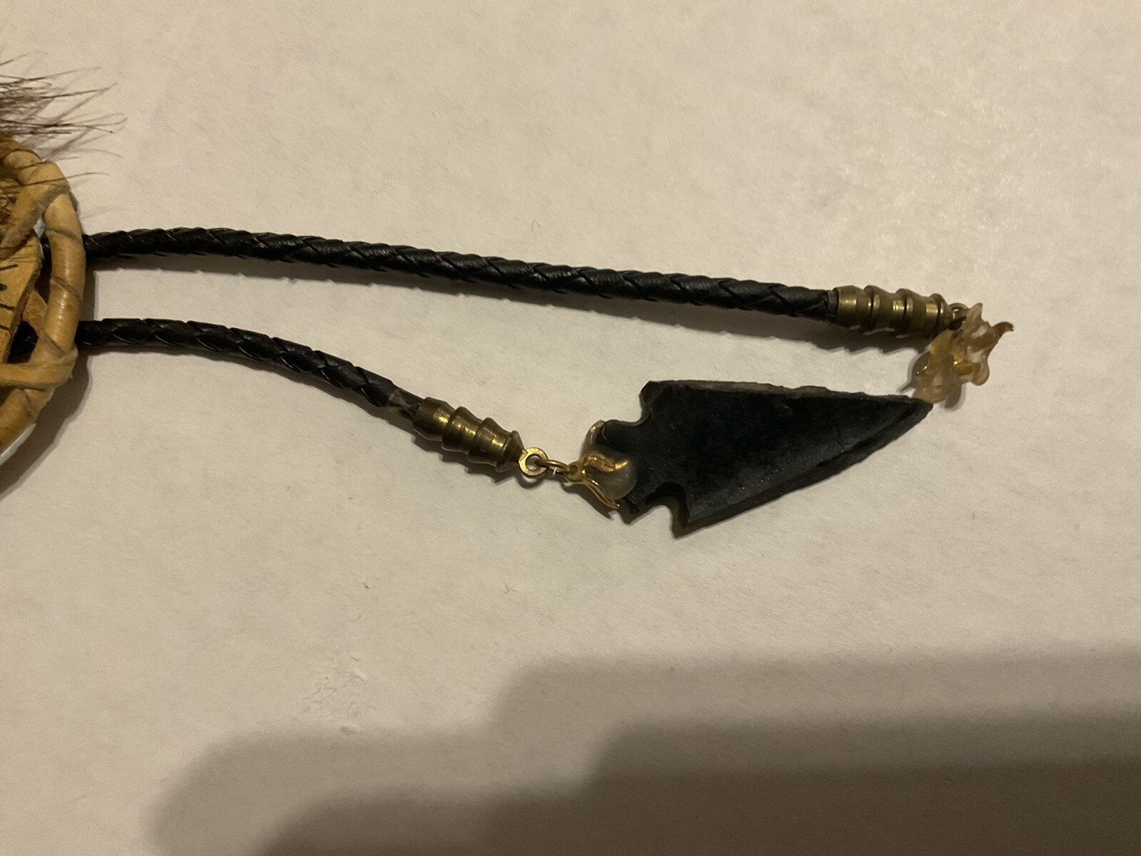 Vintage Leather bolo with eagle. Man made Arrowhead … - Gem