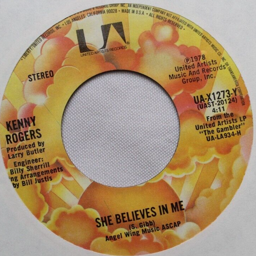 KENNY ROGERS SHE BELIEVES ME / MORGANA JONES 45 7" JUKEBOX RECORD | eBay