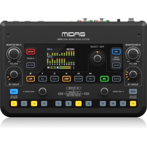 Midas DP48 Dual 48-Channel Personal Monitor Mixer with SD Card Recorder ...