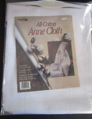 Leisure Arts ANNE CLOTH White Cross Stitch 18 ct Cotton Afghan Fabric ...