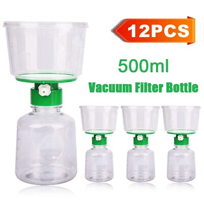 4-12PCS 500ml Sterile Disposable Vacuum Bottle Top Filters 0.22um PES ...