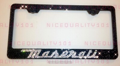 Maserati License Plate Frame Holder Made w/ Swarovski Crystals | eBay