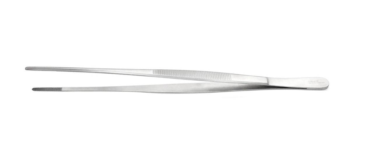 Codman 30-4138 Dressing Forceps 10" Straight Serrated 3mm Tip Surgical ...