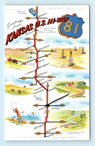 Postcard Scenic US Hi-Way 81 Kansas Post Card | eBay