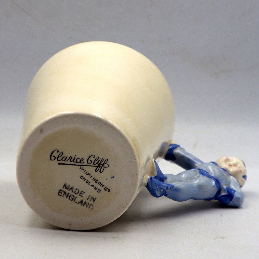 CLARICE CLIFF 1930s Art Deco Nursery Ware BLUE PIXIE BEAKER | eBay UK