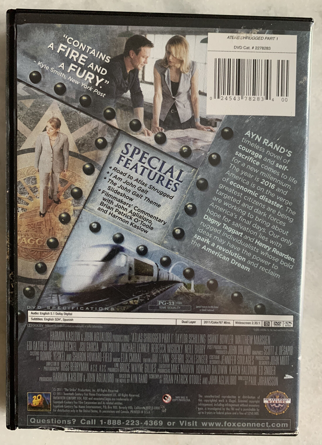 Atlas Shrugged Part I (DVD, 2011) Ayn Rand, Taylor Schilling, Matthew ...