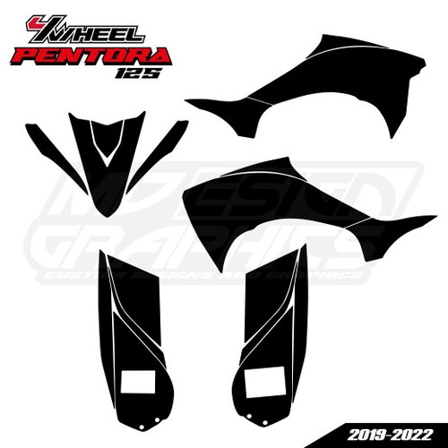 Graphics template FOURWHEEL PENTORA 125 vector AI. PDF. (escala 1:1) | eBay