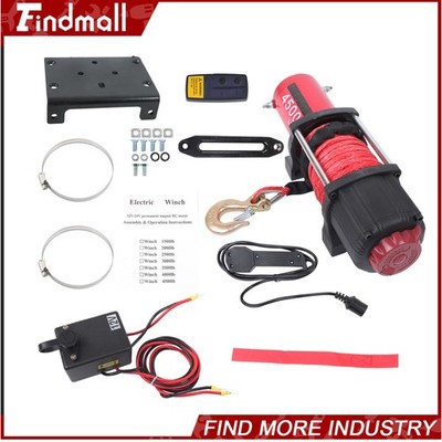 Findmall 4500lbs ATV/UTV Winch 12V Electric Winch Synthetic Rope ...