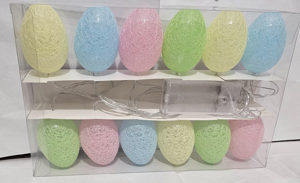 NEW Easter Egg String Lights, 12ct, 6 ft, Jelly Egg Lights, Wreath ...