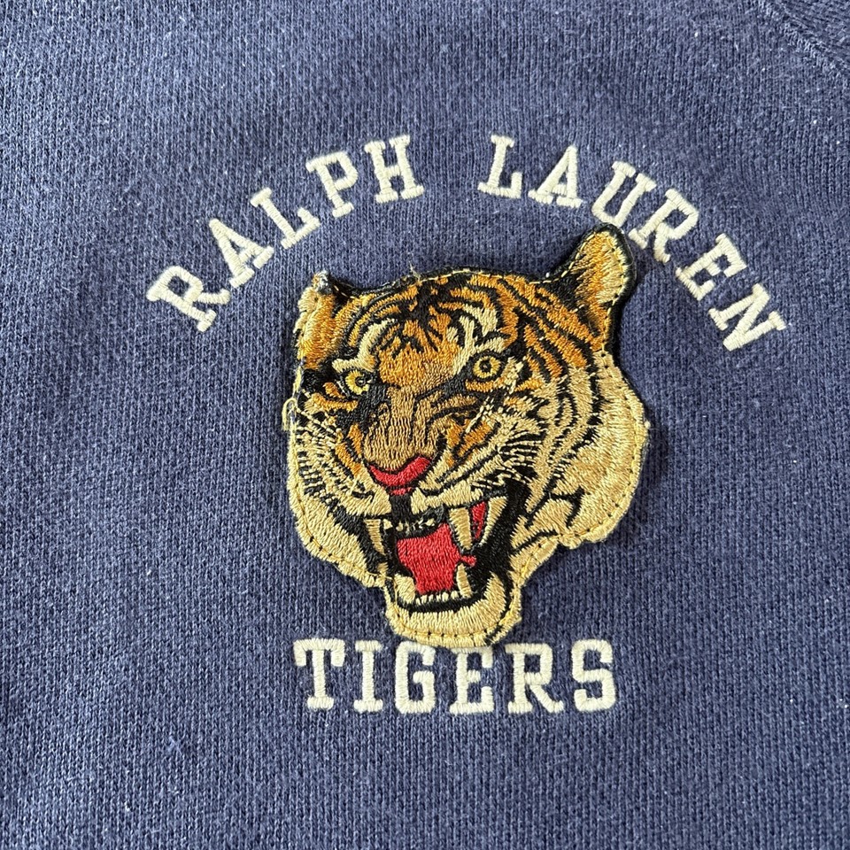 Ralph Lauren Varsity Jacket Mens L Blue Polo Sport RL Tiger Letterman ...