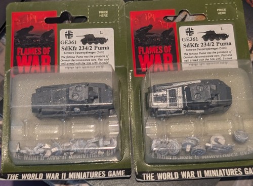 Flames of War PUMA German Armored Car 15mm WWII GE361 SDKFZ 234/2 Lot x ...