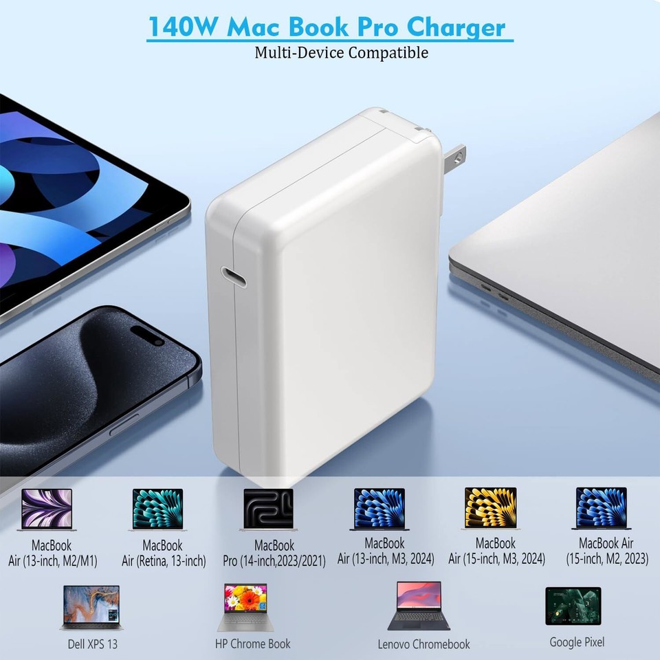 Macbook Pro Charge 140w Fast Mac book Air/Pro Charger USB-C Power Cord ...
