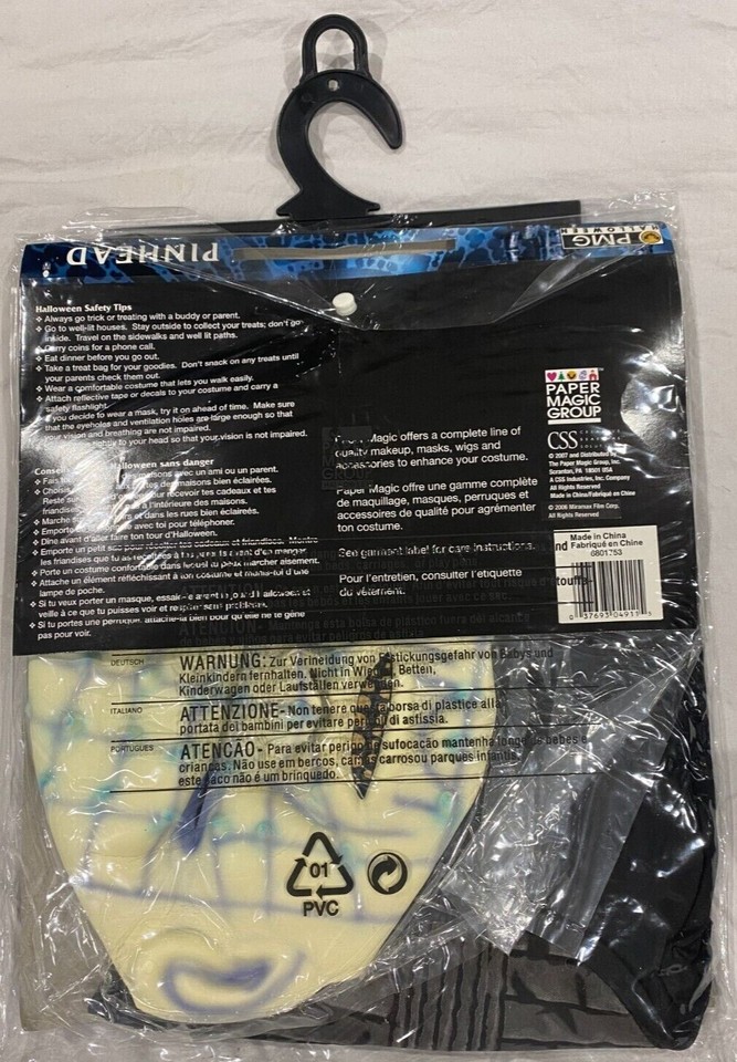 HELLRAISER Pinhead Child Boys Costume WITH Mask & Gloves, Size XL (14 ...
