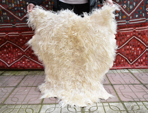 Angora Goat Leather Goatskin Fur 2 x 3 ft Pelt Hide 100% Natural Goat ...