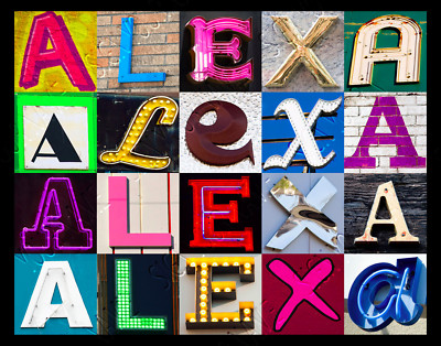 ALEXA Name Poster featuring photos of actual sign letters | eBay