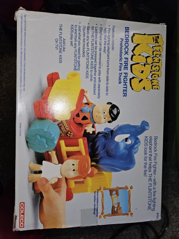 Vintage Coleco The Flintstone Kids Bedrock Fire Fighter Prehistoric ...