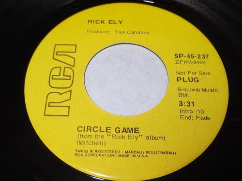 Rick Ely: Circle Game / The Last Thing On My Mind 45 - RCA | eBay