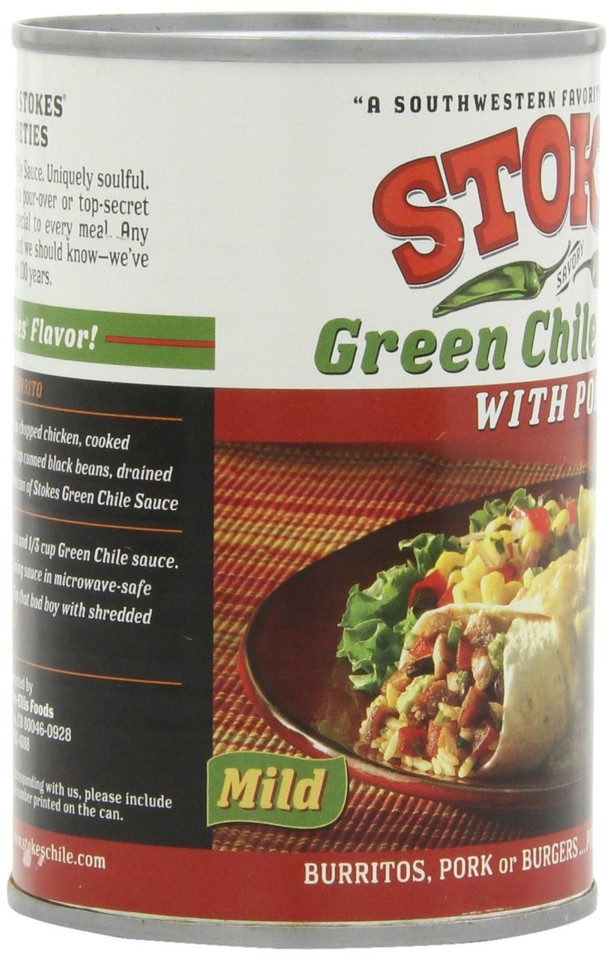 Stokes Green Chile Sauce with Pork 15 Ounce 41612007339 | eBay