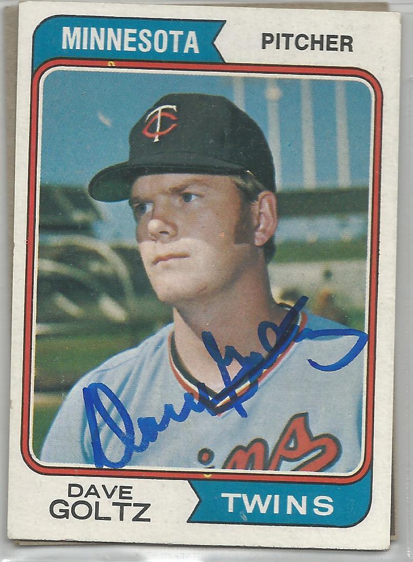 Minnesota Twins DAVE GOLTZ autographed 1974 Topps | eBay