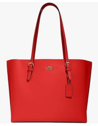 NWT Authentic COACH MOLLIE Double Faced Leather Tote Miami Red 1671 ...