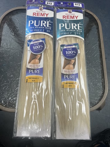 Milky Way PURE Human Hair Weave 2-packs Extension Yaky_12"_#613 Blond ...
