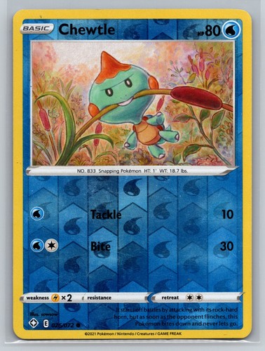 Chewtle 026/072 Reverse Holo Common 2021 Pokémon Card | eBay