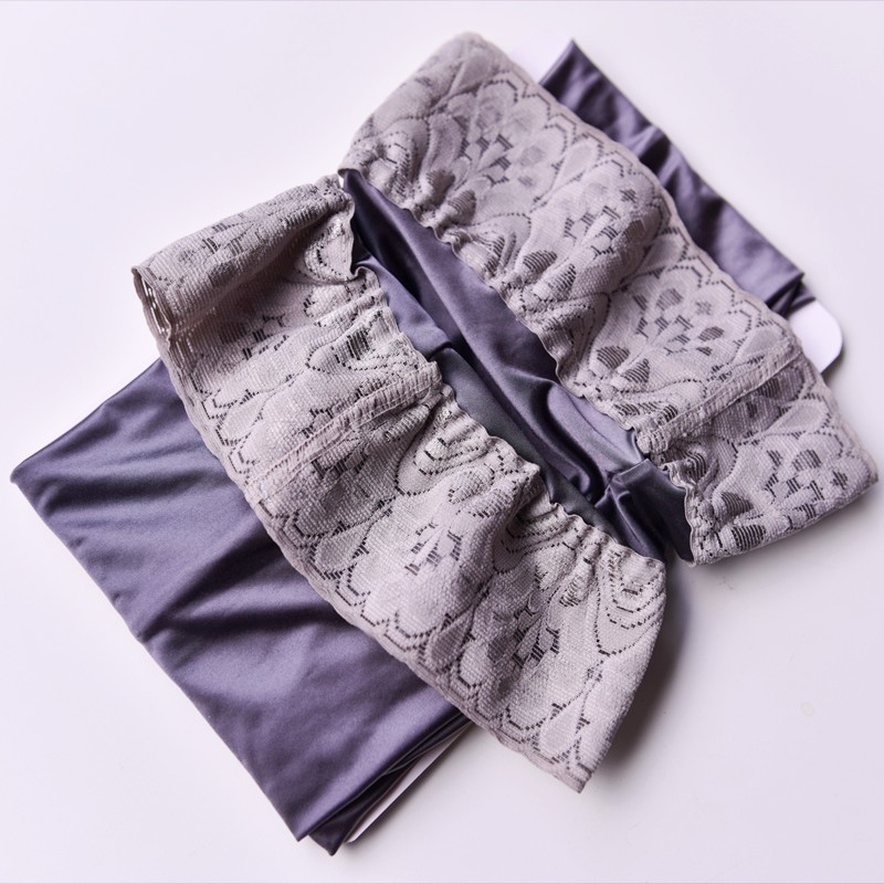 Women's Satin Shiny Wet Look Lace Silicone Stay Up Thigh High Stockings ...
