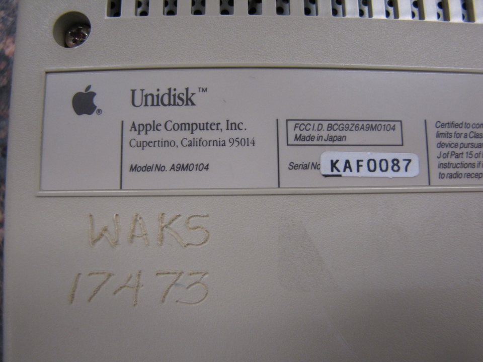 Vintage Apple II Unidisk 5.25 External Floppy Drive A9M0104- Japan ...