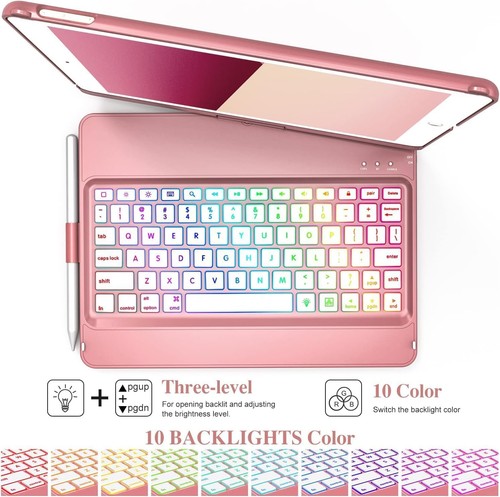 MMK Keyboard Case Compatible with iPad 10.2 inch 9th Gen 2021,for Rose ...