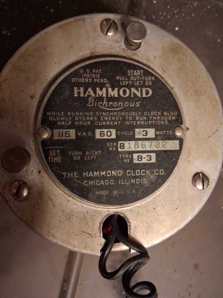 Vintage Hammond Postal Telegraph Synchronous Electric Time Wall Clock ...