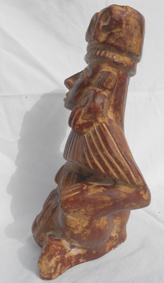 Terracotta Clay Pottery Ceramic 14" Leaning Inca Mayan Aztec Statue | eBay