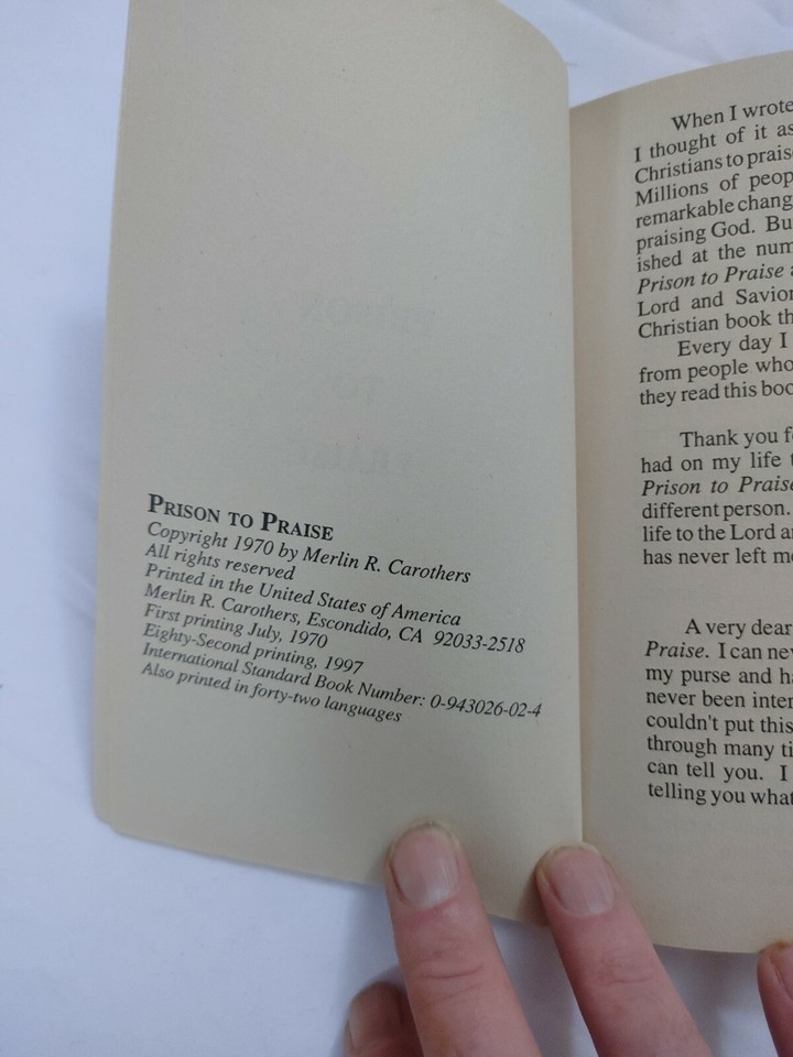 Merlin Carothers Prison to Praise Paperback Book 1997 | eBay