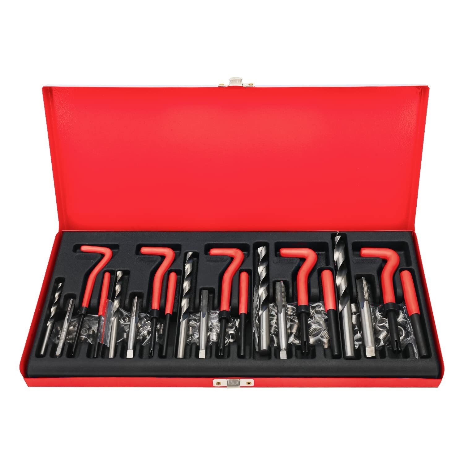 131Pcs M5M6M8M10M12 Metric Thread Repair Hand Tools Kit HSS Drill ...
