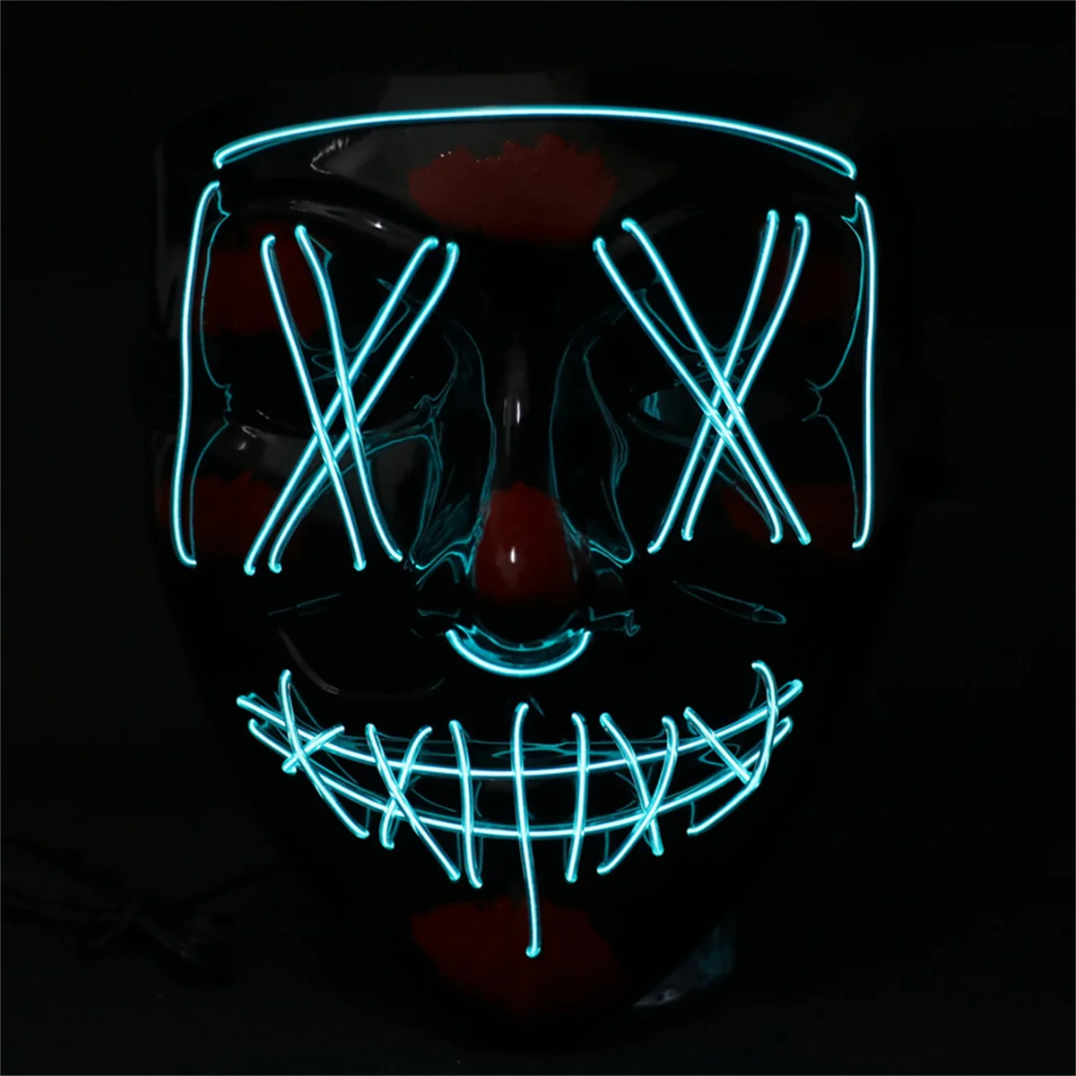 Ice Blue LED Purge Mask 3 Light Modes Scary Halloween Fancy Costume ...