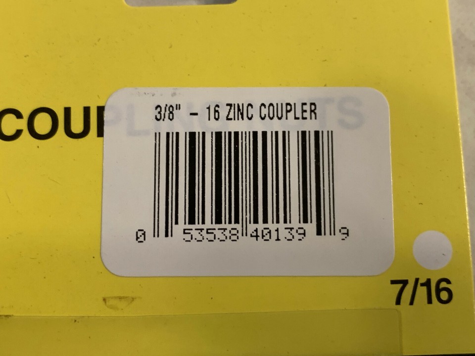 NEW 2x Hex Coupling Nuts 3/8-16 Threaded Rod Connectors Zinc Coupler ...
