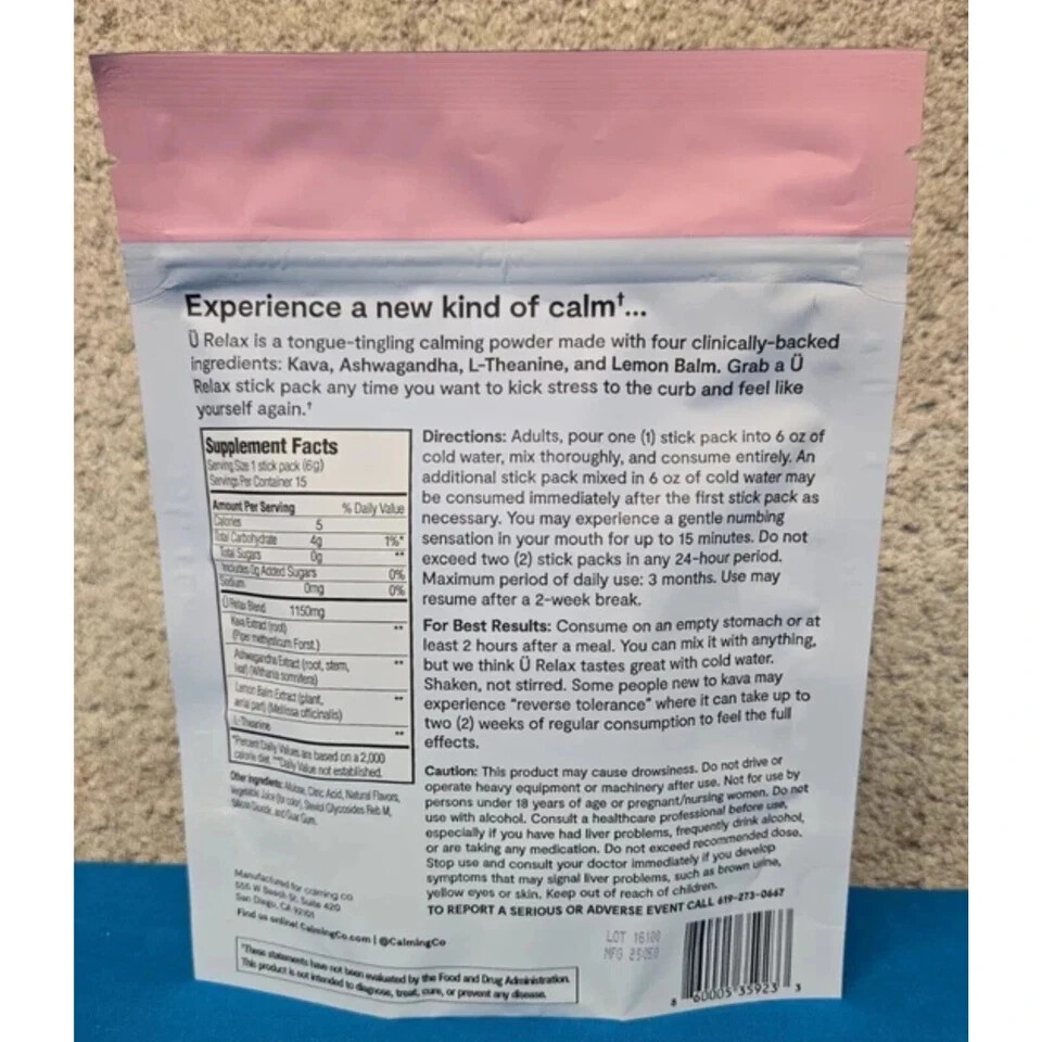 U Relax Calming Co - Mixed Berry Flavored 15 Sticks Pack - Brand New ...