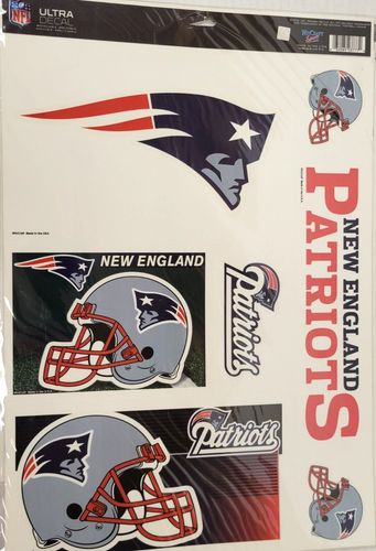 New England Patriots - Multi Use Decal - 11" x 17" Sheet (Sheet of 5 ...