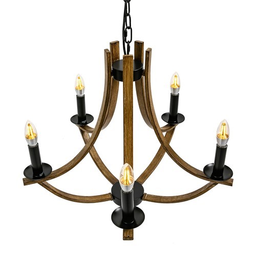 5-Light Hanging Light Fixtures candle-style Ceiling Light Chandelier ...