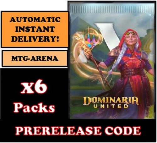 MAGIC MTG ARENA CODE CARD DOMINARIA UNITED 6 BOOSTER PACKS PRERELEASE ...