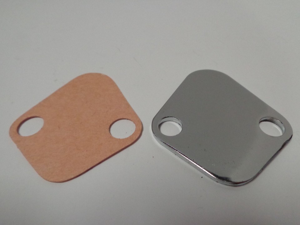 SB Ford 289 302 351W Chrome Fuel Pump Block Off Plate With Gasket Small ...