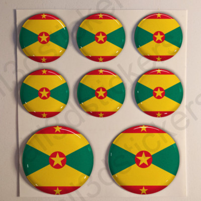 Stickers Grenada Gel Domed Resin 3D Flags Grenada Vinyl Sticker Decals ...