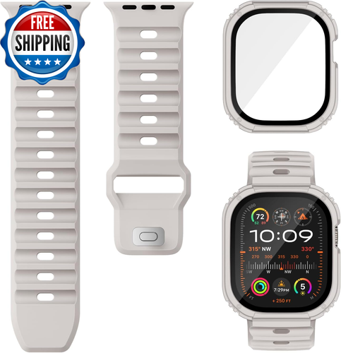 3-In-1 Sport Band and Case with Screen Protector for Apple Watch Bands ...