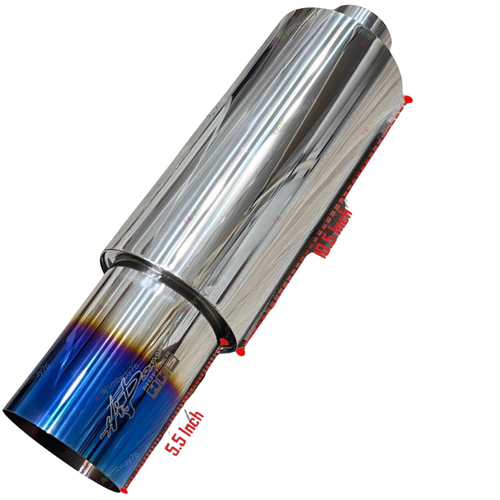 Hi-Power Deep Bass Straight-Flow Titanium REGU Sport Muffler 2” Inlet 4 ...